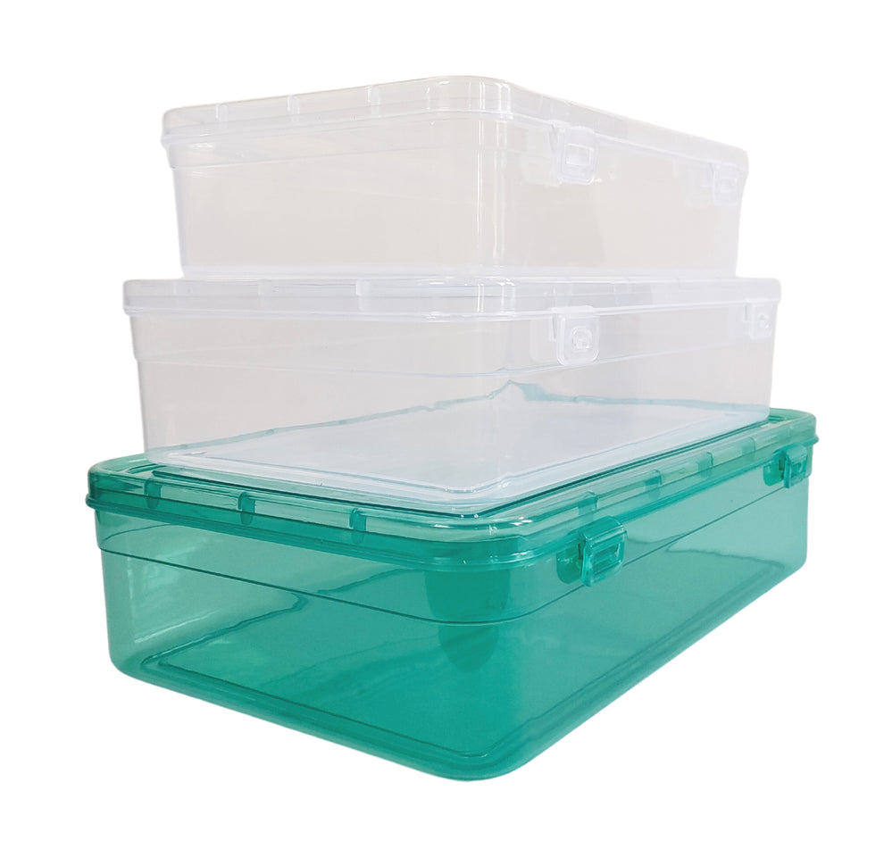 Feliz Green Coloured Plastic Large Storage Box Size 11.5x7.5x2.75 inch ...