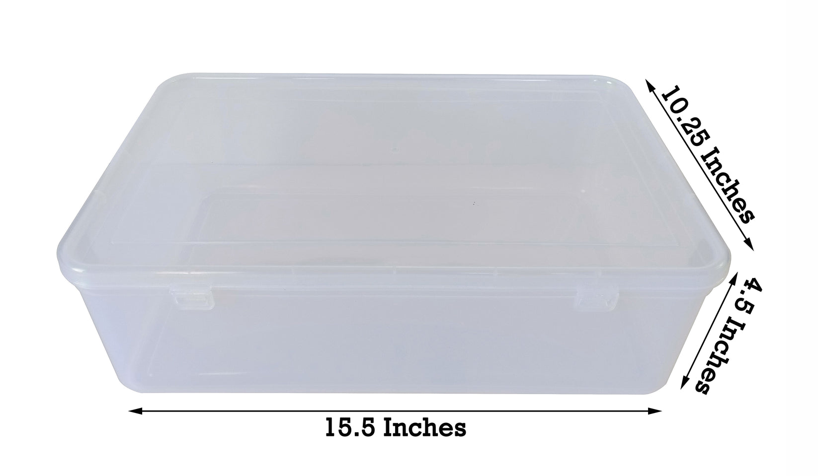 Clear Plastic Extra Large Storage Box Size 15.5x10.25x4.5 Inches ...